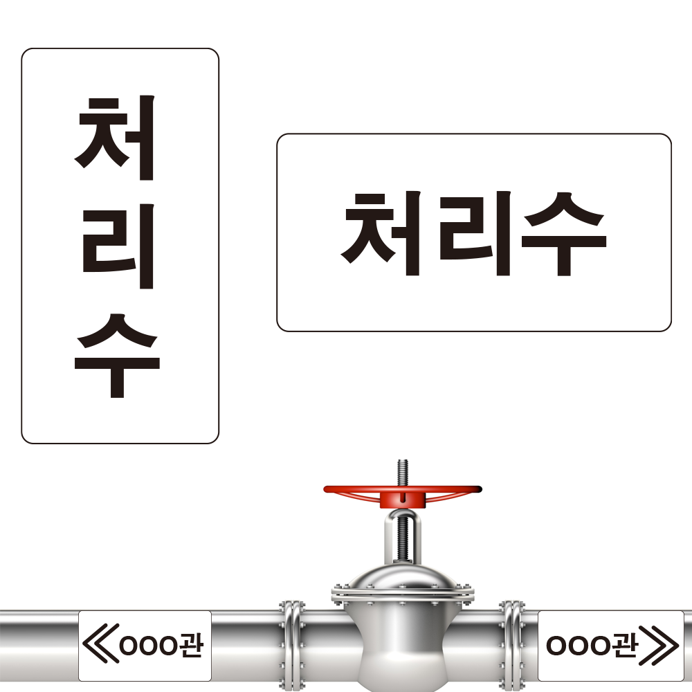 처리수 배관 이름 알림 스티커 방향 화살표 스티커30장 기업스티커 에덴티엠주 보안스티커 산업안전라벨un라벨롤라벨 전문
